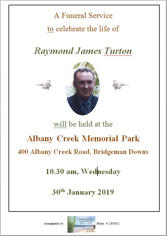 Funeral Notice Childers Woodgate Funeral Services Isis District 